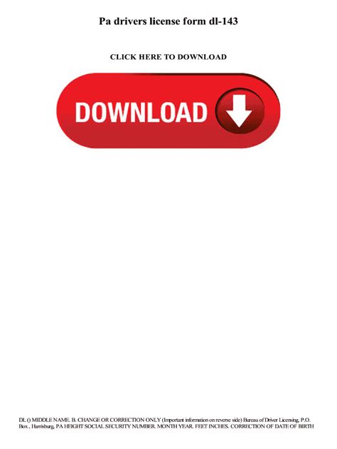 Fillable Online Pa Drivers License Form Dl 143 Fax Email Print PdfFiller