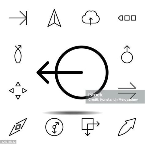 箭頭登出圖示為 Ui 和 Ux網站或移動應用程式設定的 Arrow 圖示的簡單細線輪廓向量元素向量圖形及更多三夾板圖片 Istock