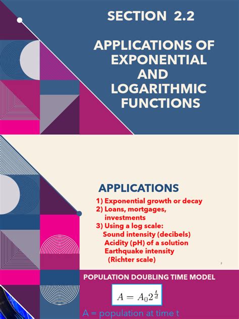 Chapter 2 Section2 2 Applications Of Exponential And Logarithmic Functions Pdf
