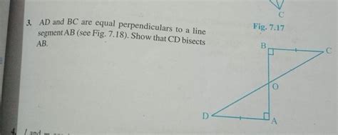 3 Ad And Bc Are Equal Perpendiculars To A Line Segment Ab See Fig 718