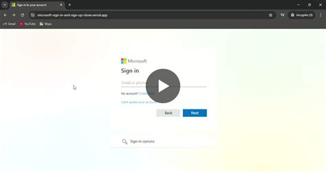 🚀 Successfully Cloned Microsoft Sign In And Sign Up Pages Ramganesh Thanga