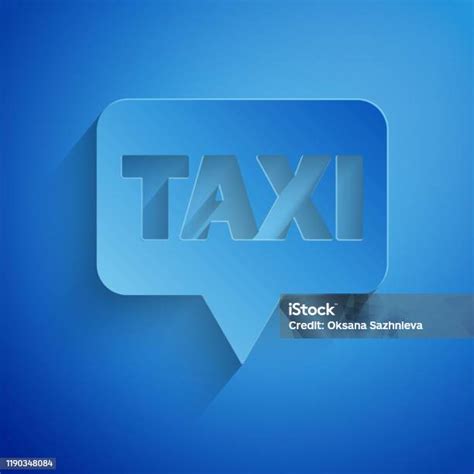 파란색 배경에 격리 된 택시 아이콘과 종이 잘라지도 포인터 위치 기호입니다 종이 아트 스타일입니다 벡터 일러스트레이션 거리에 대한 스톡 벡터 아트 및 기타 이미지 Istock