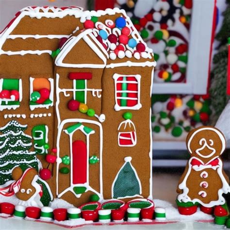 Premium Photo A Whimsical Gingerbread Village Complete With Cookie