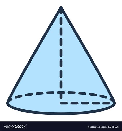 Cone Geometry And Mathematics Concept Blue Icon Vector Image