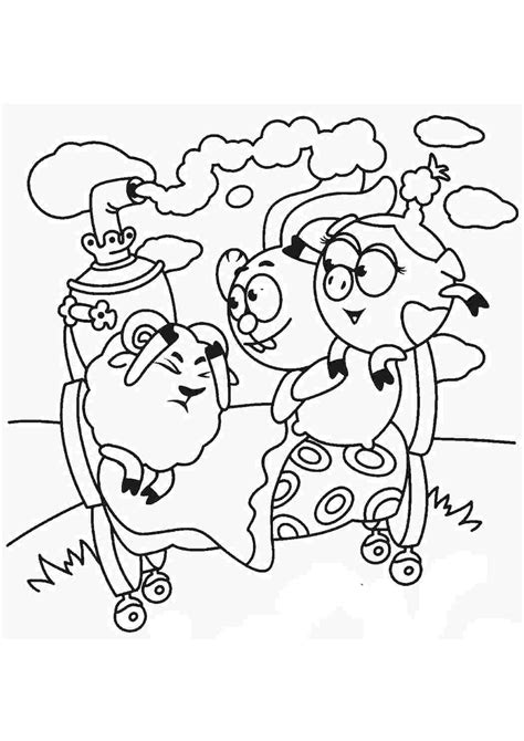 Раскраски Смешарики и самовар Печатать раскарску Карыч Раскраска без регистарции Бараш