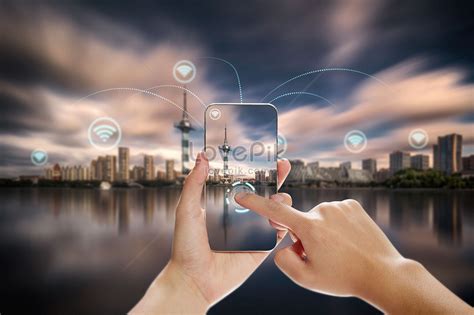 창조적 인 휴대 전화 네트워크 도시 배경 사진 및 창의적인 일러스트 무료 다운로드 Lovepik