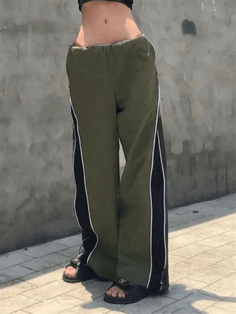 Patchwork Wide Leg Parachute Pants Parachute Pants Straight Leg Pants Bodycon Floral Dress