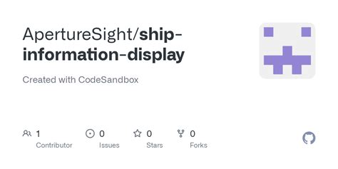 GitHub ApertureSight Ship Information Display Created With CodeSandbox