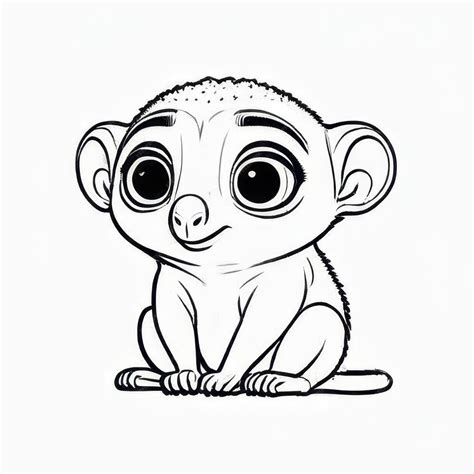 Cuscus Outline Black And White Cute Coloring Book Premium Ai Generated Image