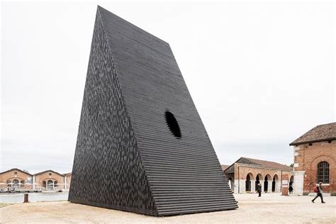 David Adjaye Shapes Kwaeε Pavilion As Triangular Timber Prism At Venice