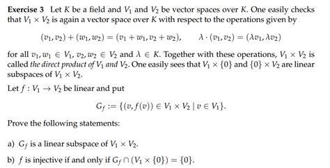 Solved Exercise Let K be a field and Vị and V be vector Chegg com