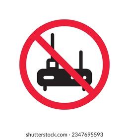 Forbidden Router Icon Warning Caution Attention Stock Vector Royalty Free