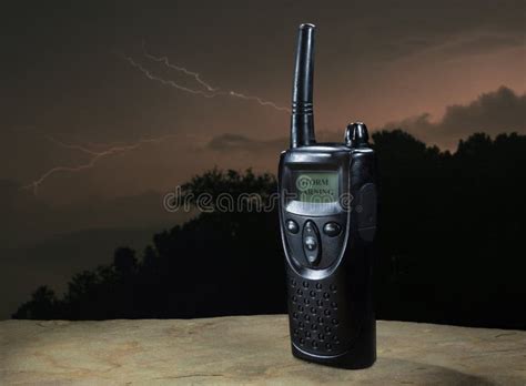 Handheld Transceiver With Hurricane Warning Stock Image Image Of