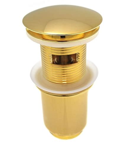 Remer 905CC114BG Выпуск для раковины с переливом (золото шлифованное ...