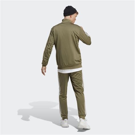 Adidas Mens Training Basic 3 Stripes Tricot Track Suit Green Adidas Us