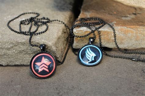 Mass Effect Renegade And Paragon Necklaces Etsy