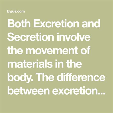 Excretion Vs Secretion