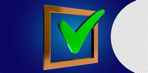 Premium PSD D Render Check Mark Symbol Icon Green Transparent PNG