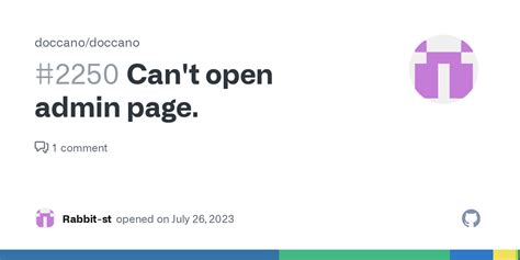 Cant Open Admin Page · Issue 2250 · Doccanodoccano · Github
