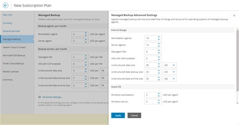 Step 5 Specify Rates For Managed Backup Services Veeam Service