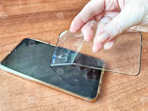 Removing Protective Film From A Cracked Screen Peeling Off A Cracked