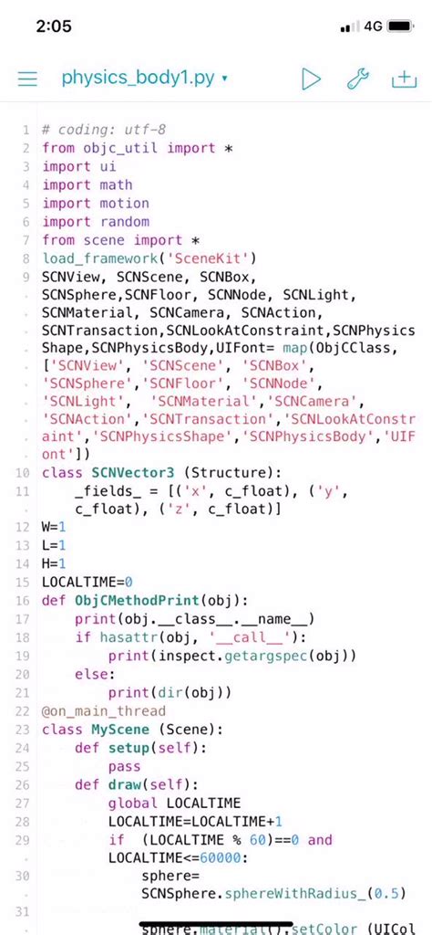 Iphone Pythonista3で物理シミュレーションをやってみた。 Togetter トゥギャッター