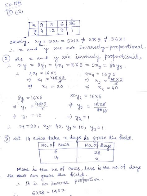 Direct And Inverse Proportion Ex 12b12ctest Paper Pdf