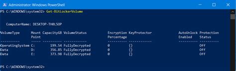 Check The Status Of Bitlocker Drive Encryption For A Drive Using Command Prompt Or Powershell
