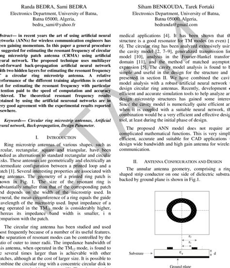 Geometry Of An Annular Ring Microstrip Antenna Download Scientific Diagram