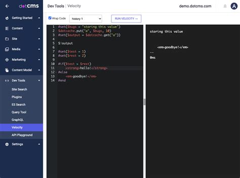 Velocity Playground Dotcms Dev Site