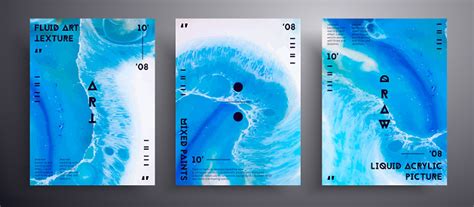 추상 벡터 포스터 현대 유체 아트 커버의 컬렉션 디자인 커버 초대장 프리젠 테이션 등에 사용할 수있는 트렌디 한 배경 블루와 화이트 크리에이티브 무지개 빛깔의 작품 메모장에