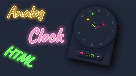 Анимированные часы с использованием Html Css и Javascript Youtube