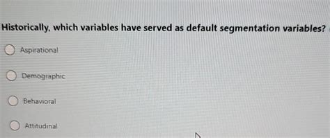 Solved Historically Which Variables Have Served As Default