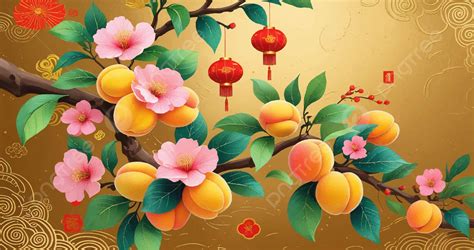Vibrant And Colorful Illustration Of Hoa Mai Apricot Flowers