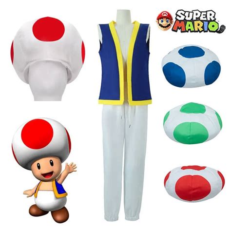 Super Mario Toad Cosplay Costumes Anime Toadette Role Playing