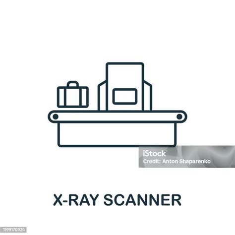 X 선 스캐너 얇은 라인 아이콘입니다 보안 아이콘 컬렉션에서 창조적 인 간단한 디자인 웹 디자인 및 모바일 앱 사용을 위한