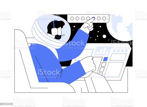 우주선 추상 개념 벡터 그림을 조종하고 있다 조종석에 대한 스톡 벡터 아트 및 기타 이미지 조종석 실내 외형선 Istock