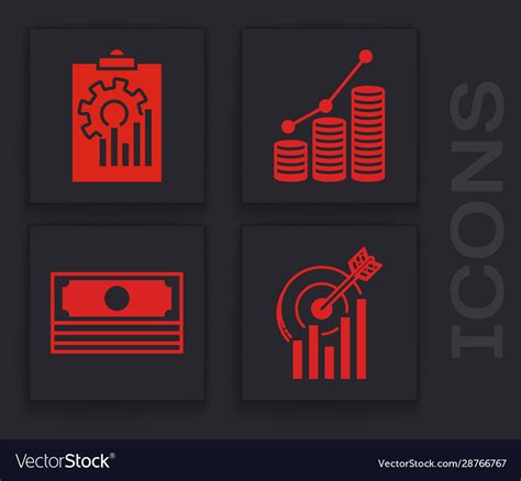 Set Target With Graph Chart Clipboard With Graph Vector Image