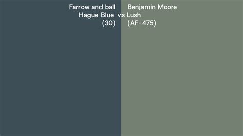 Farrow And Ball Hague Blue Vs Benjamin Moore Lush AF Side By Side Comparison