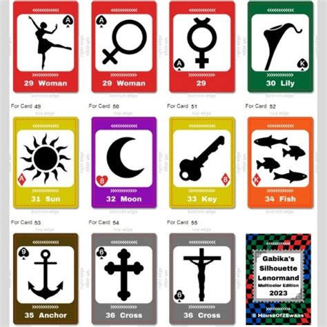 Multicolor Silhouette Lenormand Cards