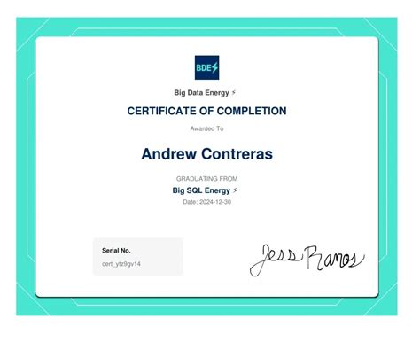 Bde Data Analytics Sql Andrew Contreras