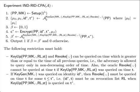 Table From A Generic Construction Of Revocable Identity Based