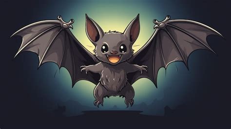 Premium Vector A Cartoon Of A Bat With A Yellow Background