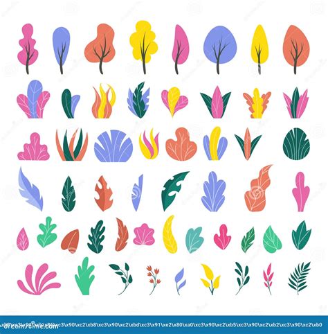 Flat Gradation Tree Leaves Minimal Nature Simple Leaf And Grass