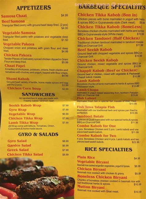 Menu At Mehran Restaurant Sterling