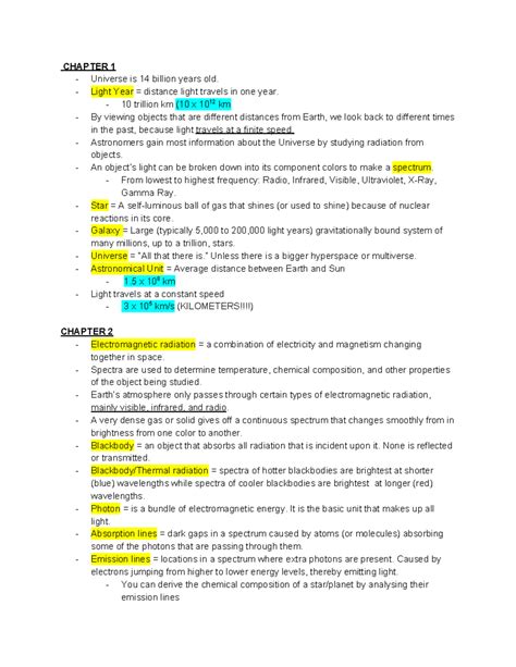Astronomy Midterm 1 Study Guide CHAPTER 1 Universe Is 14 Billion Years Old Light Year