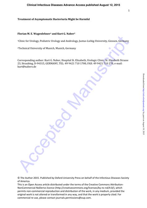Pdf Treatment Of Asymptomatic Bacteriuria Might Be Harmful