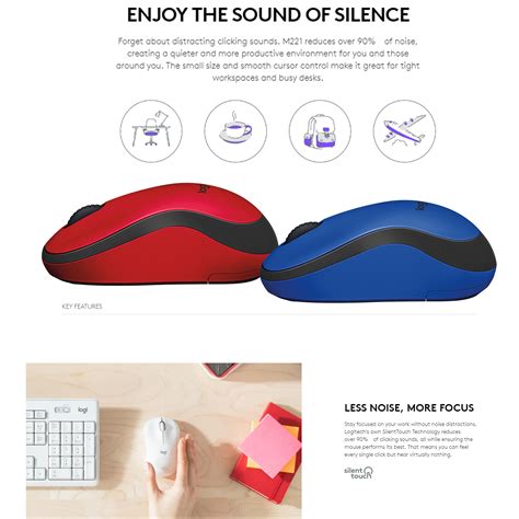 Logitech M221 Wireless Mouse With Silent Buttons 2 4 Ghz With Usb Mini Receiver 1000 Dpi