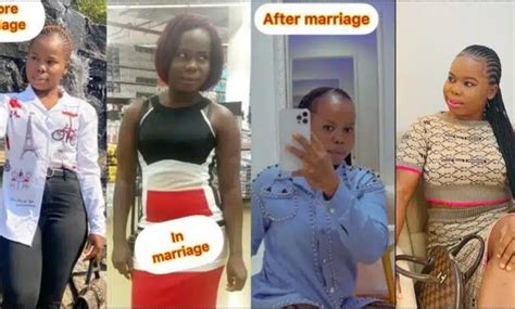 Lady Causes Stir With Before During And After Marriage Transformation