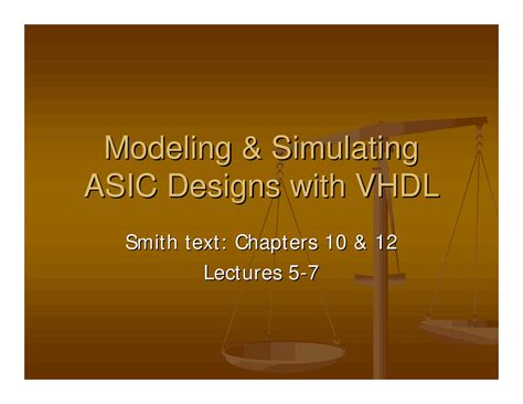 Modeling And Simulating Asic Designs With Vhdl Elec 5250 Docsity
